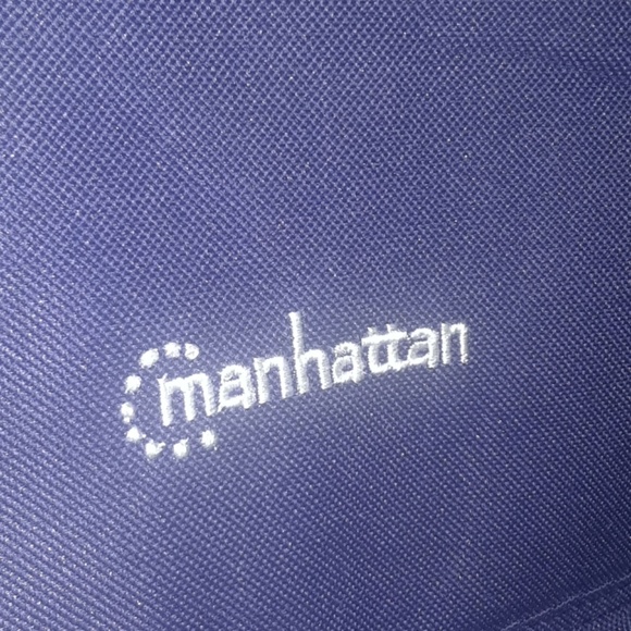 Manhattan | Bags | Euc Manhattan Backpack Navy Blue Black | Poshmark
